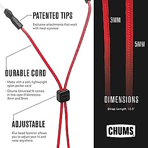 Chums Universal Fit Rope Eyewear Retainer, Black, One Size Fits Most (92301)