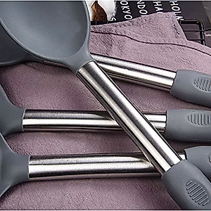 Kitchen Utensil Set,Silicone Cooking Utensils, Kitchen Utensils Set with Stainless Steel Handle,Silicone Spatula Set Utensil Set, Cooking Utensil Set,Kitchen Tools Gadgets for Nonstick Cookware