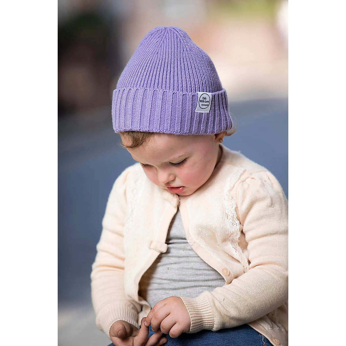 DASMINI Baby Beanie Toddler Winter Hat Infant Babies Newborn Kids Beanies Knit Hats Girl Boy (Lavender, 6-36mth)