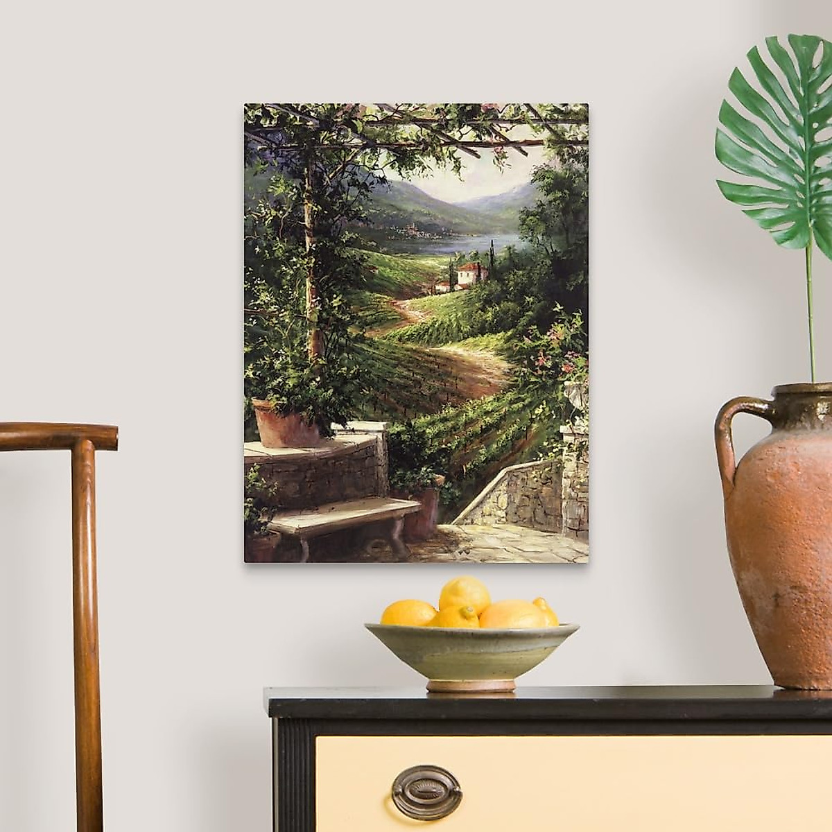 CANVAS ON DEMAND Chianti Vineyard Canvas Wall Art Print by Art Fronckowiak, Home Decor, Europe Artwork, Nature Artwork, 18"x24"