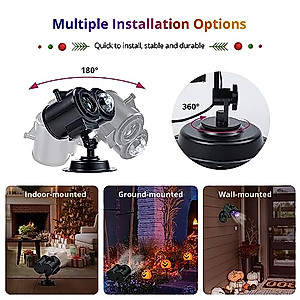 Temgin Christmas Projector Lights Outdoor, 2-in-1 48 HD Effects Patterns & 10 Ocean Wave Snowflake Projectors with Remote Control Timer, IP65 Holiday Light Projector for Xmas Halloween Home Party