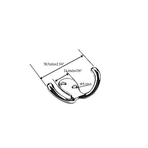 QCAA Double Robe Hook, 2-3/4", Zinc Die Cast, Matte Nickel, 6 Pack