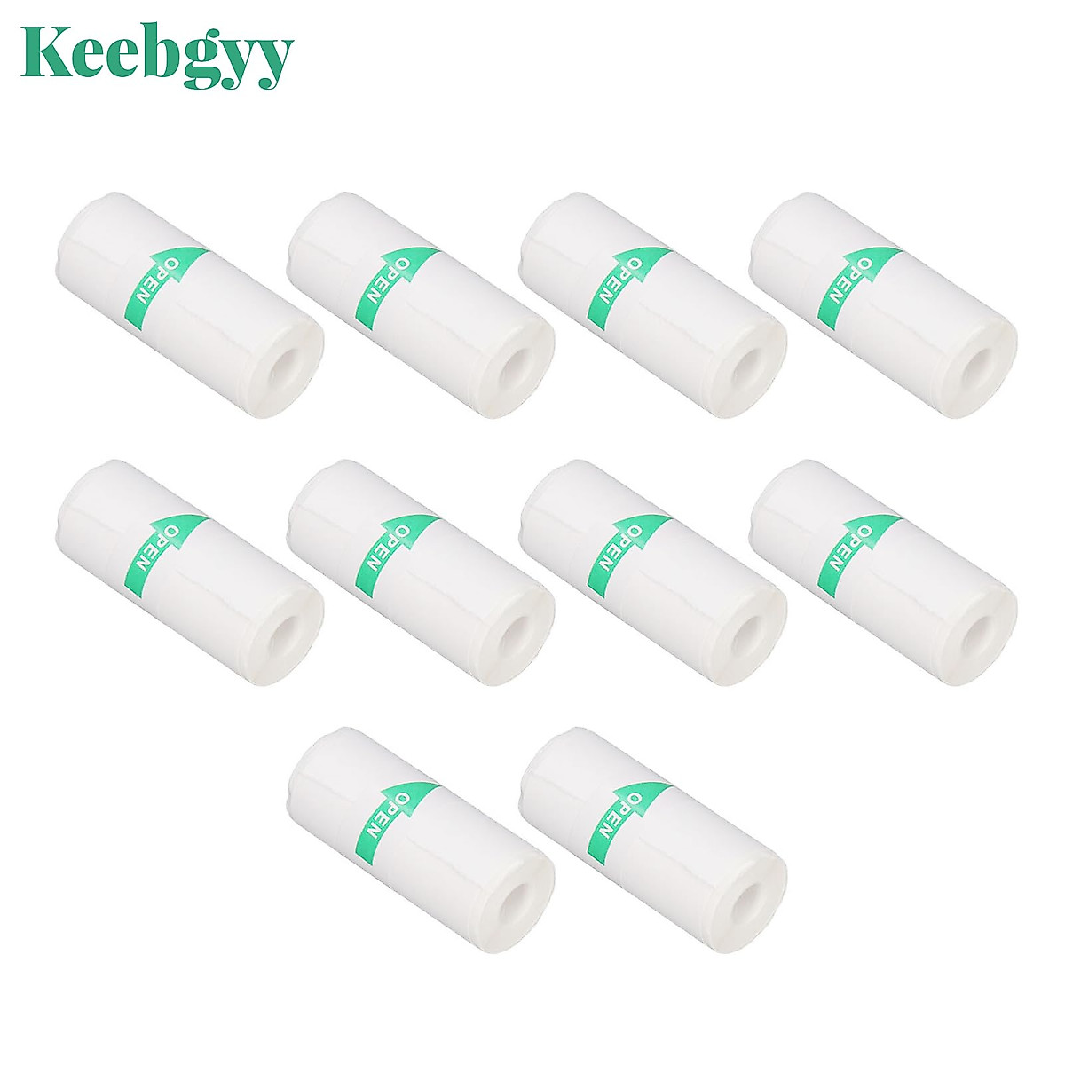 Keebgyy Mini Sticker Receipt Printer Portable Pocket Printer Thermal Inkless Printing Paper Including 5 Rolls for Photo Journal Notes 57x25mm Adhesive Thermal Paper (10 Rolls)