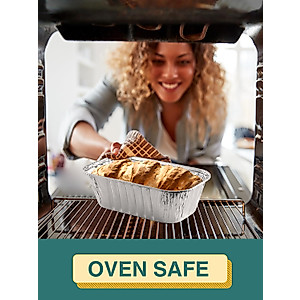 NEEBAKE 60 Pack 6x3.5x2 Disposable Aluminum Loaf Pans with Lids Small-Aluminum-Foil-Pans-Tin-Foil-Baking-Pans-Tin-Trays-Food-Containers-for-Baking-Cakes-Bread-Meat-Loaves