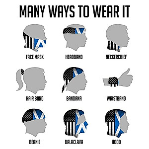 HSELOGI 4Pcs USA Scotland Flag Magic Headwear Neck Gaiter Tube Scarf Headbands Bandana Balaclava Helmet for Outdoor