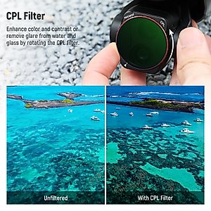 NEEWER ND & CPL Filter Set Compatible with DJI Air 3, 4 Pack ND16 ND32 ND64 CPL Polarizer Neutral Density Filter Kit, Secure Attach/Multi Coated HD Optical Glass/Lightweight Frame