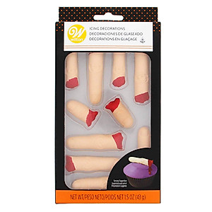 Wilton Industries 10 Count Severed Finger Halloween Icing Decorations, Multicolor