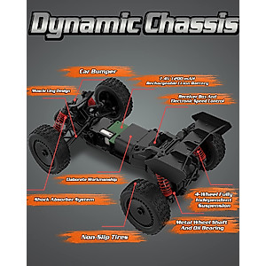 Giociiol 1:14 Remote Control Car, 2.4Ghz High-Speed RC Alloy Cars, 2WD All Terrains Grade Electric Rc Racing Truck, Toy Cars Buggy for Boys & Girls with Rechargeable Batteries for Car, Gift for Kids