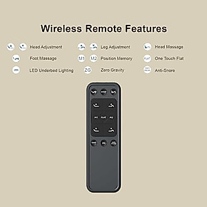 Irvine Home Collection California King Adjustable Bed Base - Dual Massage - USB Ports - Zero Gravity - Underbed Light - Wireless Remote - Adjustable Legs - Zero Gravity - Anti Snore - Memory Position