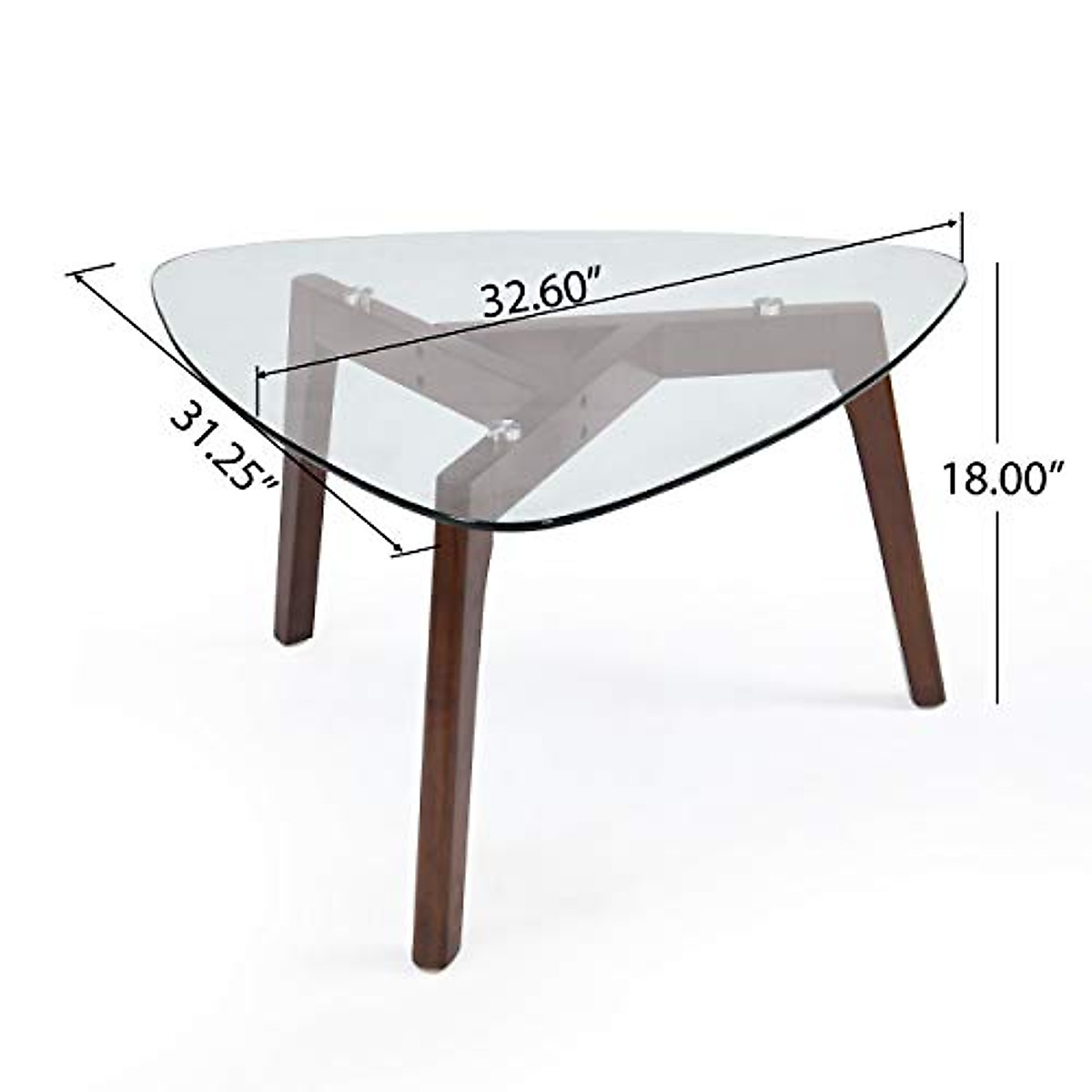 Christopher Knight Home 313920 Coffee Table, Walnut, 31.25 in x 32.6 in x 18 in (D x W x H)