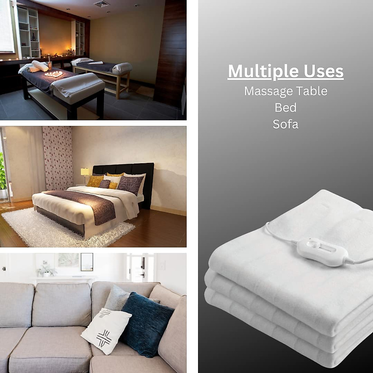 OMWAH Massage Table Warmer SPA Warming Heat Pad Standard Electric Table warmer Auto Overheat Protection (Three Heat Settings)