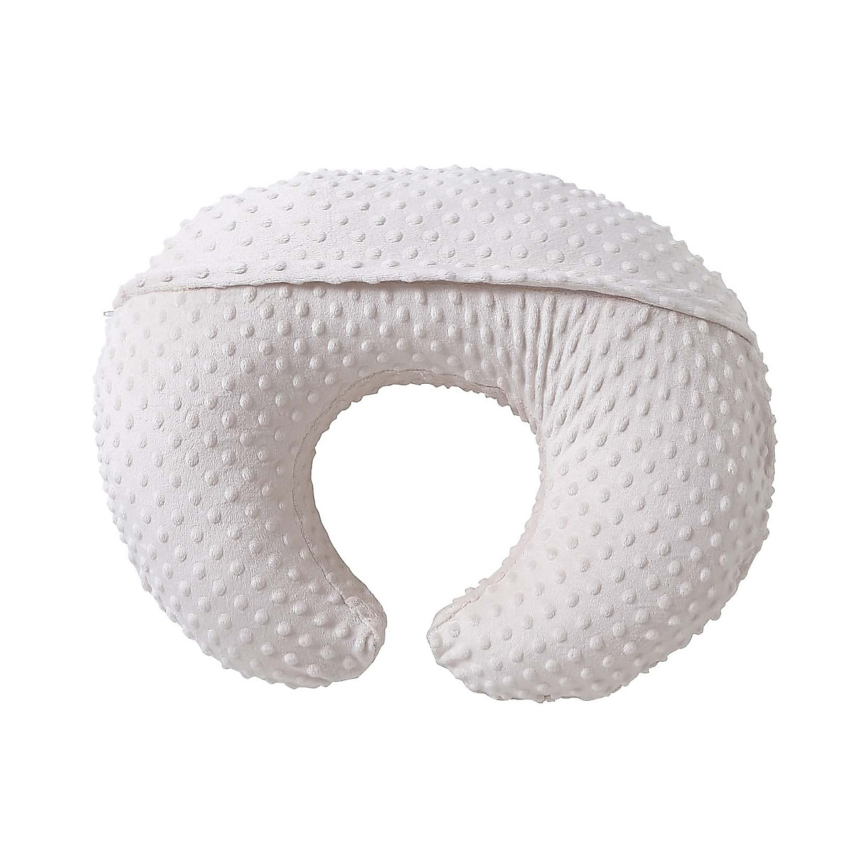 QUENESS Nursing Pillow and Positioner, Breastfeeding, Bottle Feeding, Baby Sitting Support with Removable Ultra Soft Minky Cover, Tummy Time Support for Baby Boys and Girls (Beige)