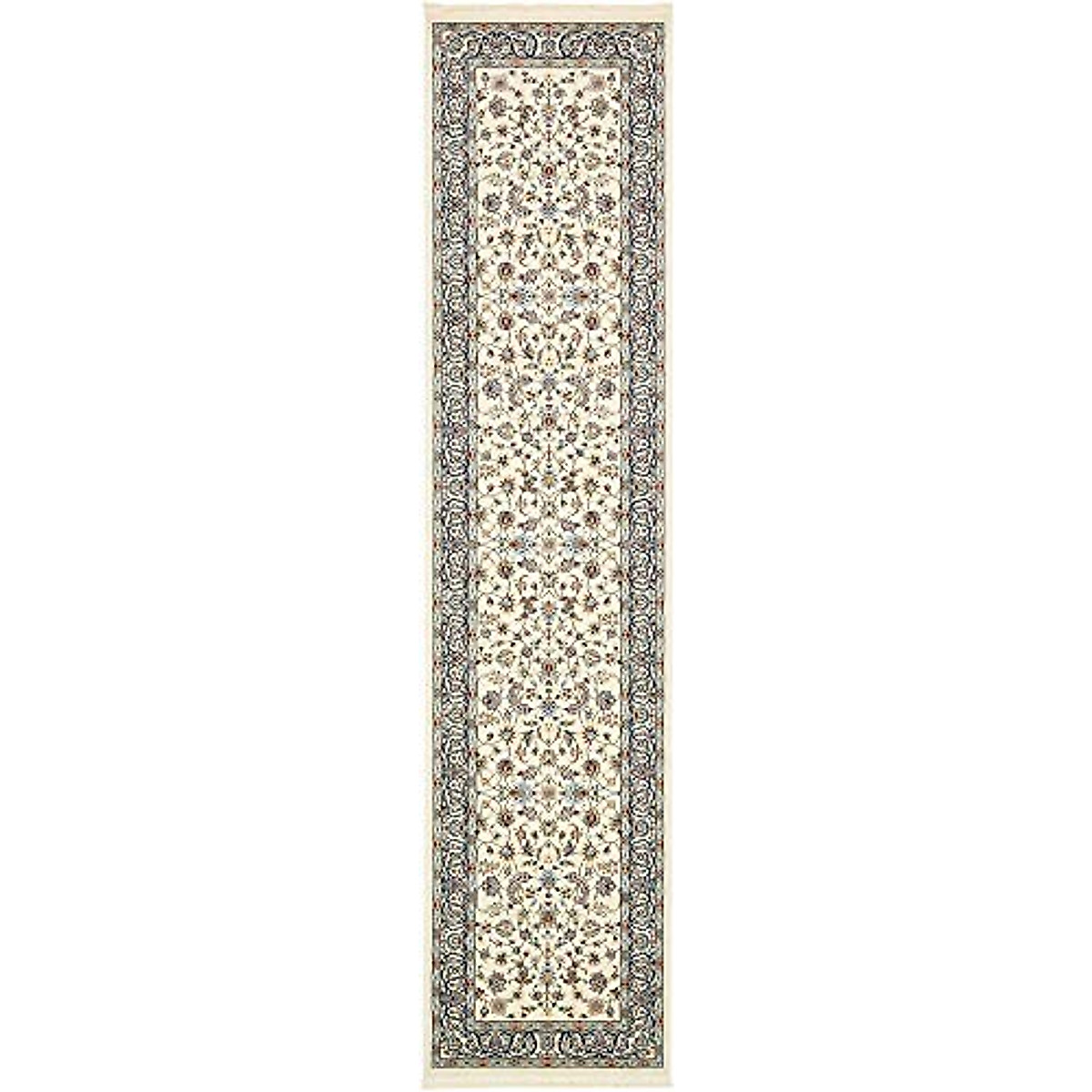 Unique Loom Narenj Collection Area Rug - Leeds (3' x 13' 1" Runner, Ivory/ Blue)