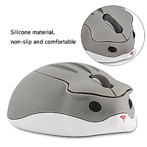 Wireless Mouse Cute Cartoon Animal Hamster Shape Silent Mouse Portable 1200DPI USB Cordless Mice for PC Mac Laptop Computer Gift for Kids Woman Adults