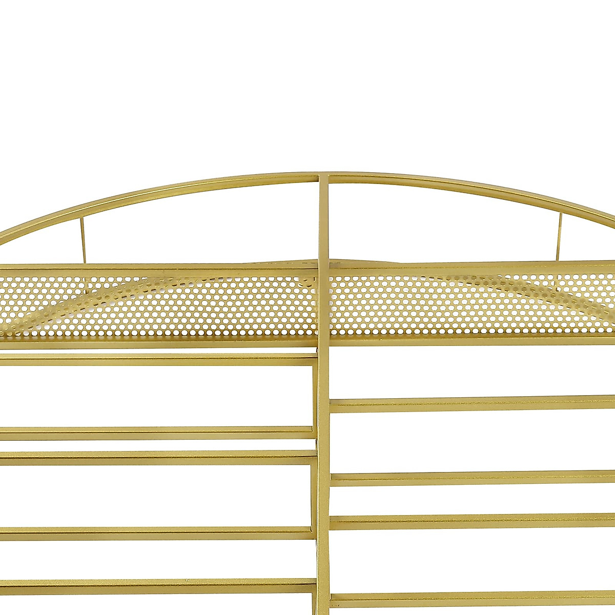 Headery 7 Tier Round Iron Wall Wine Bottle Holder, Wine Storage and Display Rack,Bar Liquor Shelves Shelf with 4 Glass Holder for Kitchen, Party, Bar, Dining Room(Black/Gold (Gold)