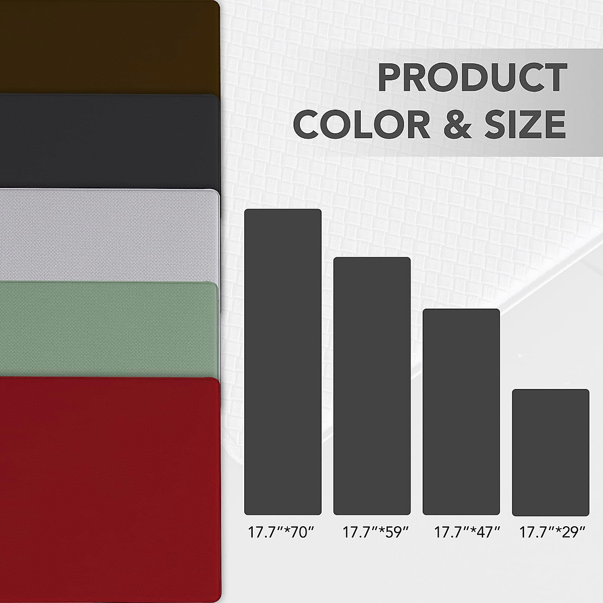 COZY ISLAND Kitchen Rug Anti-Fatigue Cushioned Kitchen Floor Comfort Mat Non-Slip Waterproof Runner Rug for Sink, Easy to Clean,17.7"x29",Red