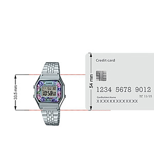 Casio LA680WA-2C Women's Vintage Floral Dial Alarm Chronograph Digital Watch