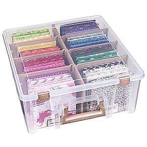 ArtBin Super Satchel Compartment Box - Stackable Durable Art Storage with 8 Removable Compartments, Smart Closure, and Portable Design for Craft Supplies, Threads, Ribbons, Paint Tubes