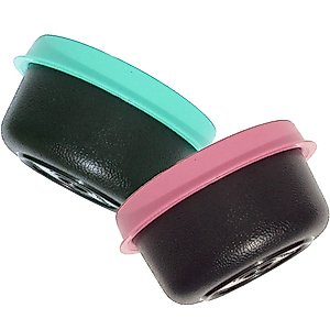 Tupperware Set of 2 Mini 1 Ounce Black Smidgets Pink and Mint Green Seals