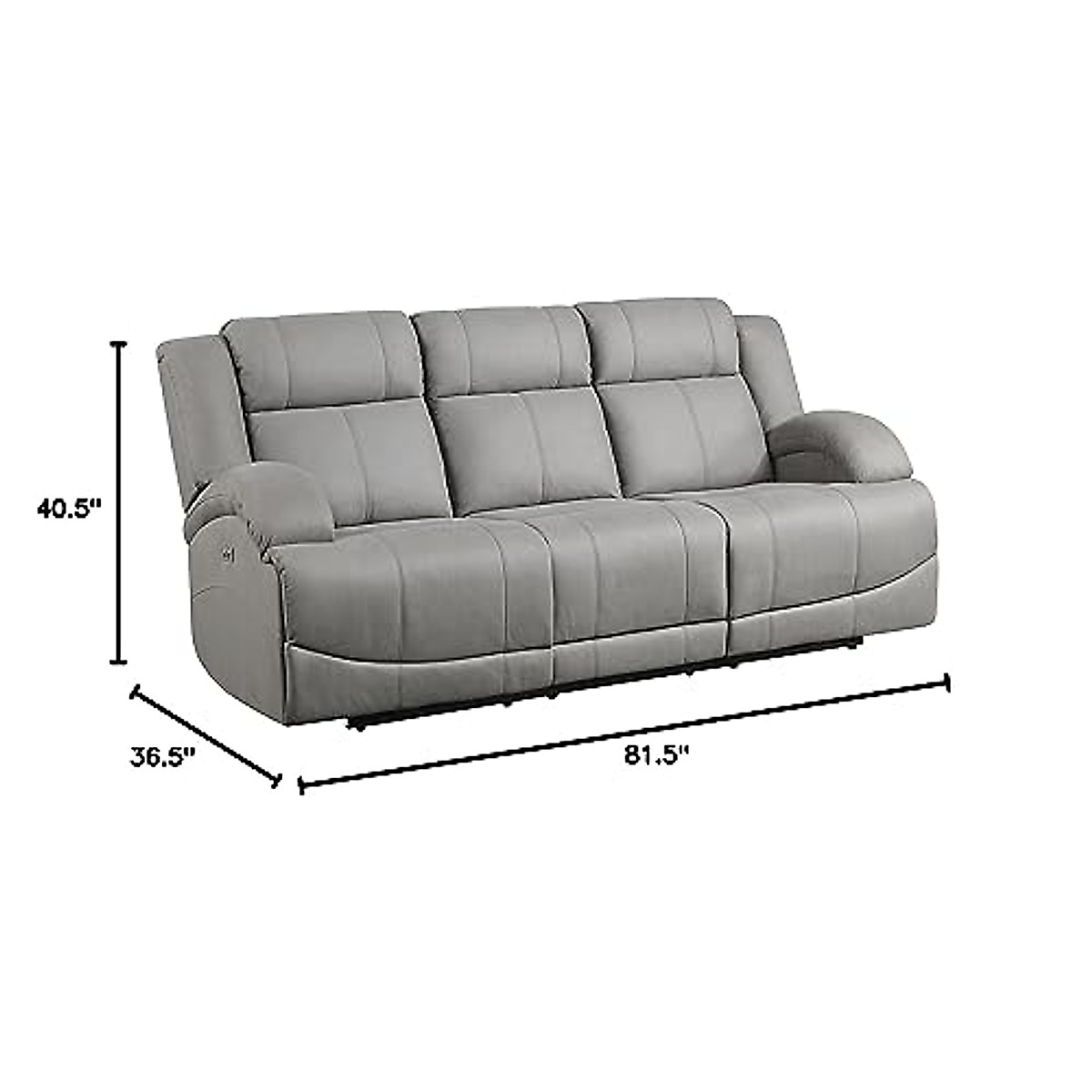 Lexicon Landwood Power Double Reclining Sofa, Gray