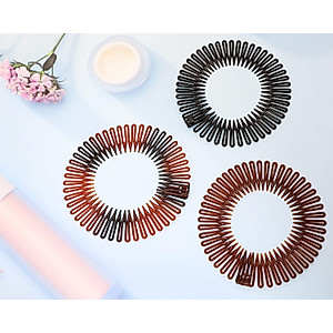 PENTA ANGEL Stretch Hair Combs 6Pcs Flexible Plastic Full Circular Circle Comb Headband Hair Wrap Holder Hairband for Women (Classic Style)