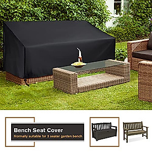 skyfiree 3 Seater Garden Bench Cover Patio Bench Cover Outdoor Bench Loveseat Covers Waterproof Lawn Furniture Cover 64x26x35inch Bench Sofa Cover Protector
