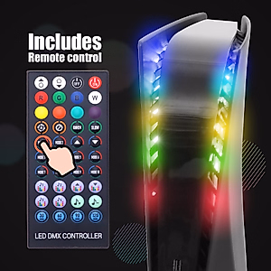 PS5 Accessories, PS5 Black Plates Digital Edition and PS5 LED Strip Lights with Remote Control