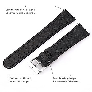 Vancle band Compatible with Samsung Galaxy Watch 5 40mm 44mm/Watch 5 Pro 45mm/Galaxy Watch 4 Classic 42mm 46mm Women Men, Leather Strap Replacement for Samsung Galaxy Watch 4/5