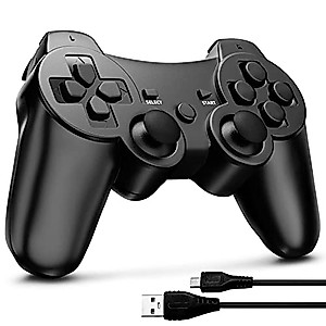 Boowen Wireless Controller for PS3, Upgraded Gaming Controller, 6-Axis High Performance Motion Sense Double Shock 360° Analog Joysticks Remote, Compatible with Sony PlayStation 3