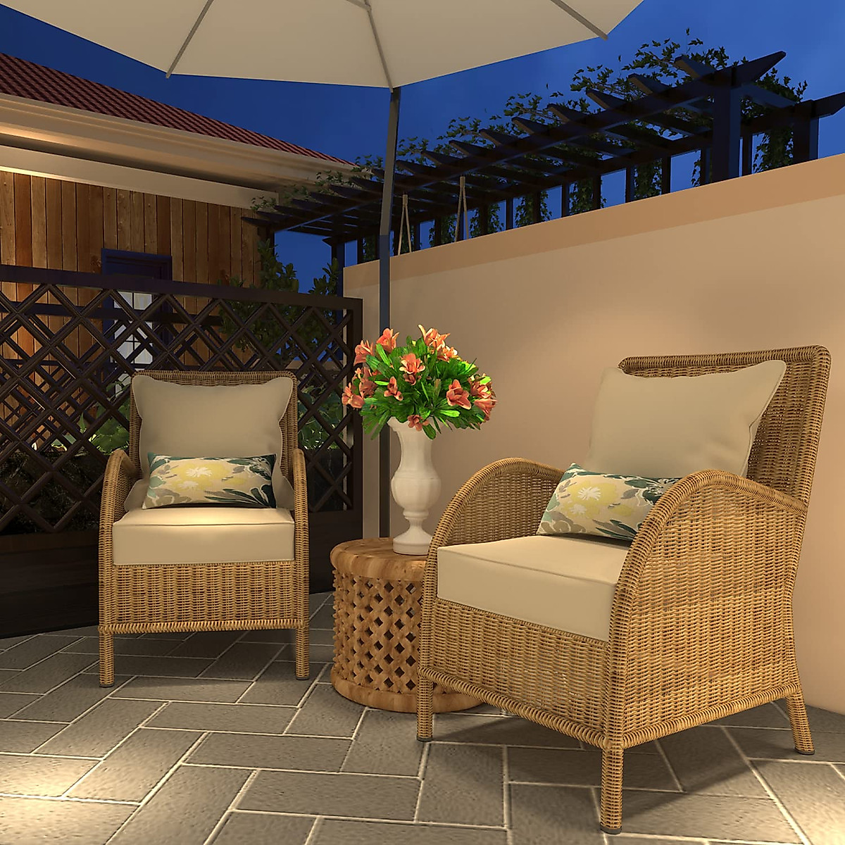 BPS Sofa Cushion 24' x 24' Patio Furniture Outdoor Deep Seat Single Chair Back Olifen Fabric Slipcover Sponge Foam