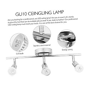 DOITOOL 1pc Led Clothing Store Window Background Wall Gu10 Spotlight Decorative Ceiling Lamp Led Ceiling Lights Recessed Light Fixtures Chandelier Lamp Track Head Dimmable Stainless Steel