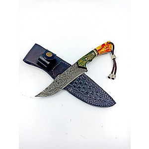 göcen Full Tang Blade Damascus Hunting Knife, Survival Knife, Tactical Fixed Blade, Camping Knife, Knives Men, Bushcraft Knife, Collectors Knife