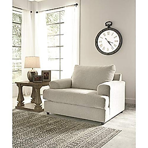 Signature Design by Ashley Soletren Contemporary Chenille Chair and a Half, Off-White