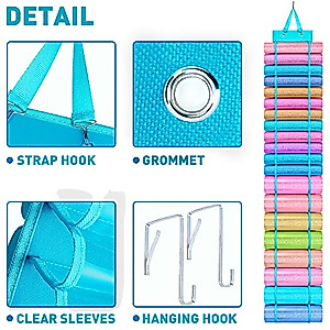 Vinyl Roll Holder, Vinyl Storage Organizer with 44 Roll Compartments for Large Vinyl Rolls,Door/Closet Hanging/Wall Mounting Vinyl Holder,Space Saving Organization for Craft Room,Blue