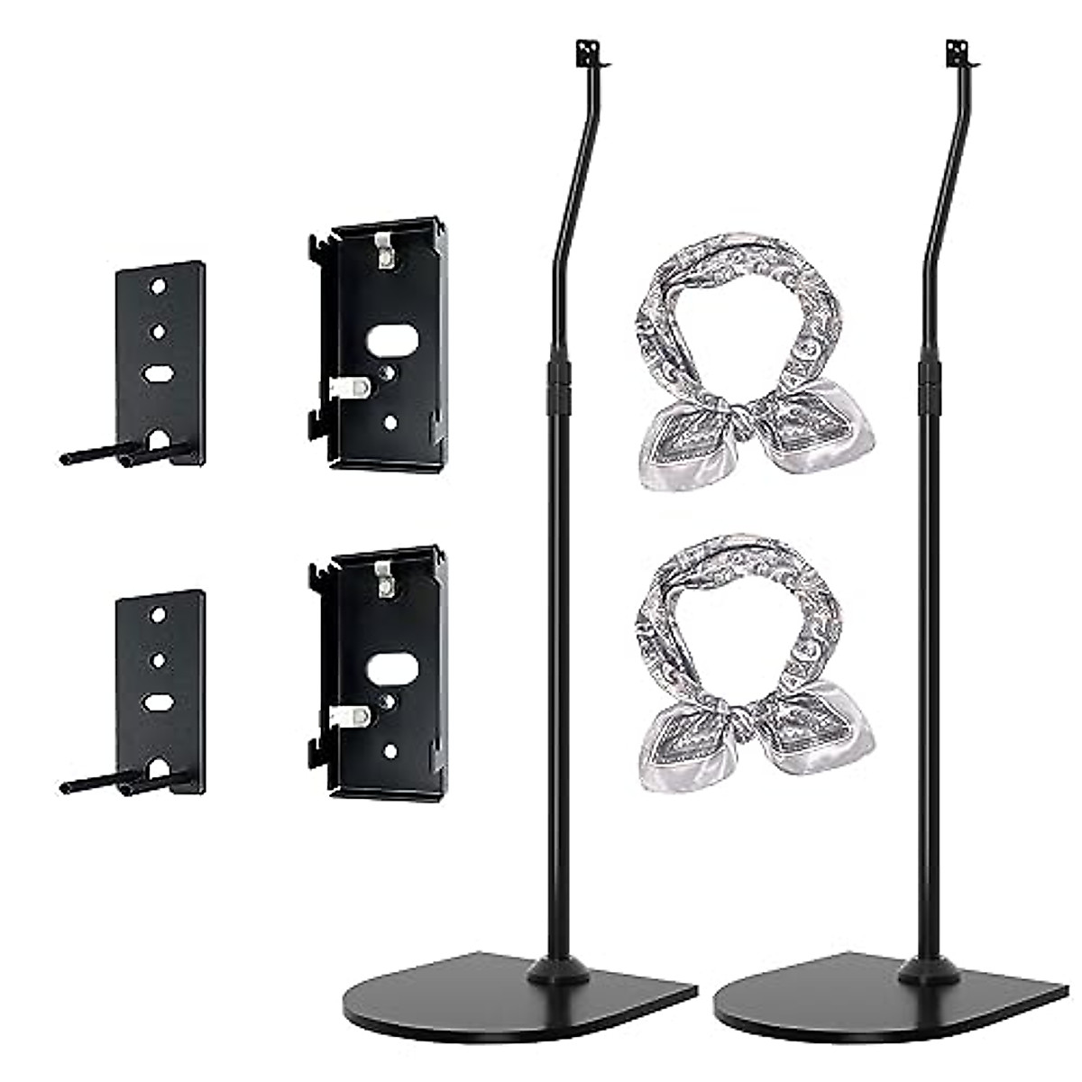 Adjustable Speaker Stand Pair for Bose Built in Cable Management wr Slideconnect Bracket, for UB-20, UFS-20 II, Lifestyle 600, CineMate II, Lifestyle SoundTouch, Acoustimass Series Bose Speaker Stands