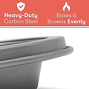 Cooking Light Heavy Duty Nonstick Bakeware Carbon Steel Mini Muffin Pan with Quick Release Coating, Manufactured without PFOA, Dishwasher Safe, Oven Safe, 24-Cup, Gray