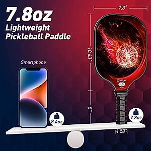 NATOLIKE Pickleball Paddles, USAPA Approved Lightweight Pickleball Paddles Set of 4, Fiberglass Surface & Polypropylene Core Pickleball Set, 4 Pickleball Rackets, 4 Balls, 4 Cooling Towels & Carry Bag