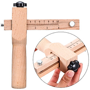 Jovitec Leather Strap Cutter, Strip and Strap Leather Wood DIY Craft Hand Cutting Tool Adjustable with 5 Blades