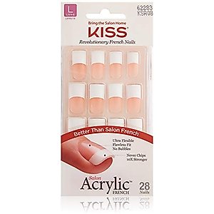 Kiss Salon Acrylic French Kit Back Talk Long