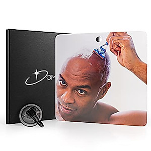 Domepeace Large (12x12in) Fogless Shower Mirror for Shaving - Powerful Suction Cup, No Adhesive Required, Shatterproof Travel Mirror