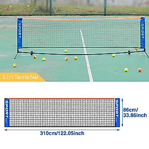 Portable Badminton Net for Tennis, Soccer, Volleyball Training Net Backyard Sport Training Foldable Portable Badminton Tennis Net for Indoor Outdoor Court Garden Beach Backyard (10ft)