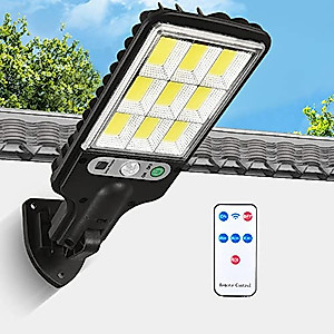 Ke1Clo Solar LED Street Lights Outdoor with 3 Modes, IP65 Waterproof, 120° Beam Angle, Remote Control Solar Security Wall Light with Motion Sensor for Garden, Street, Yard, Patio 1pc