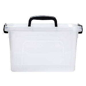 5-Pack Clear Storage Latch Box/Bins with Lid, 8 Litre Stackable Plastic Storage with Handle (8.5 Quart)