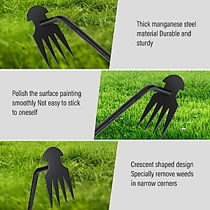 SIXCAR Weeding Tools,Portable Garden Weeder Tool,2024 New Manganese Steel Weed Puller,for Hand Weeder for Vegetable Gardening Backyard Farm Planting & Uprooting Weeding Tool (Rubber 4-Tooth)
