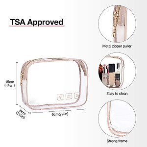 BAGSMART Toiletry Bag Hanging Travel Makeup Organizer with TSA Approved Transparent Cosmetic Bag Makeup Bag for Full Sized Toiletries, Large-Pink