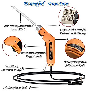 DOMINOX Foam Cutter Electric Styrofoam Hot Knife Kit Foam Board Cutter Foam Cutting Tool Heated Knife for Foam Board Insulation, Kaizen Foam, EPP, EPS, XPS, EVA, EPE, PU, KT Board, Sponge, Nylon