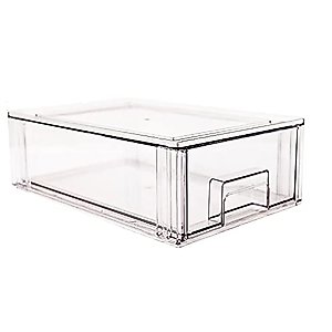 Oba Method Durable Clear 8.25 x 12.5 x 4.25 Acrylic Small Stackable Storage Container Drawer