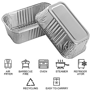 MOACOCK 100 Pack Aluminum Mini Loaf Baking Pans, 1 Lb Heavy Duty Disposable Loaf Pans, 6 x 3.5” Thick Foil Bread Pans for Baking Holiday Treats Food Storage and Takeout