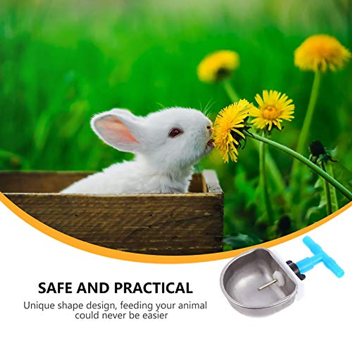 balacoo 5pcs Food and Water Bowl for Rabbit Cage Dispenser Waterer for Small Pet Bunny Ferret Hamster Guinea Pig Chinchilla