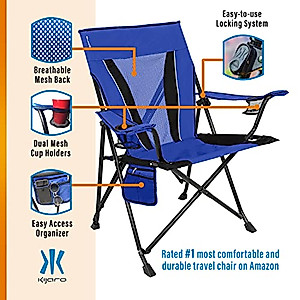 Kijaro Dual Lock Portable Camping Chairs - Enjoy the Outdoors with a Versatile Folding Chair, Sports Chair, Outdoor Chair & Lawn Chair - Dual Lock Feature Locks Position - Maldives Blue